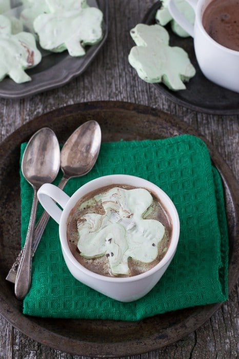 Mint Chocolate Chip Shamrock Marshmallows
