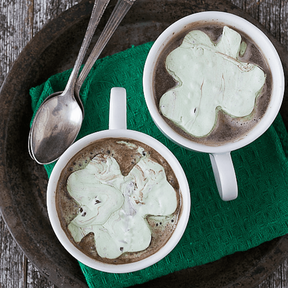 Mint Chocolate Chip Shamrock Marshmallows