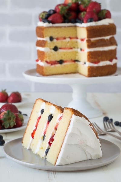 Vanilla and Fresh Berry Naked Cake