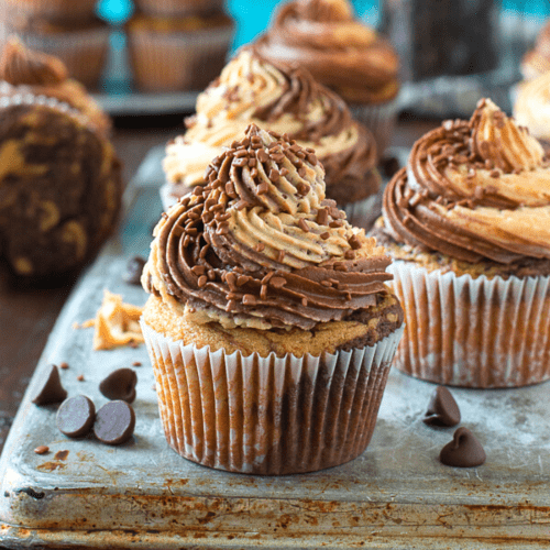 Chocolate peanut butter cupcakes store