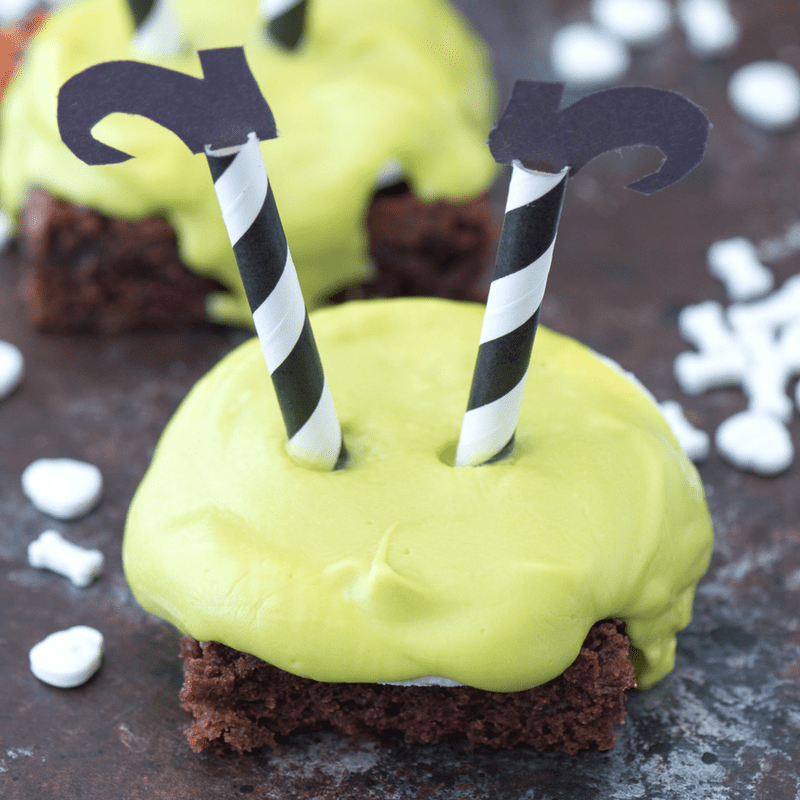 Melted Witch Brownies - easy Halloween brownies!