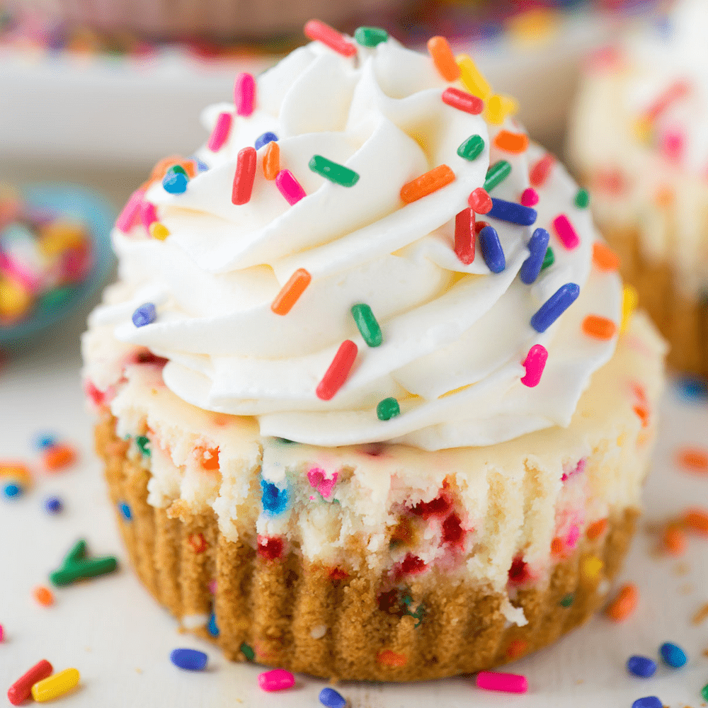 Mini Funfetti Cheesecakes - fun mini cheesecakes!