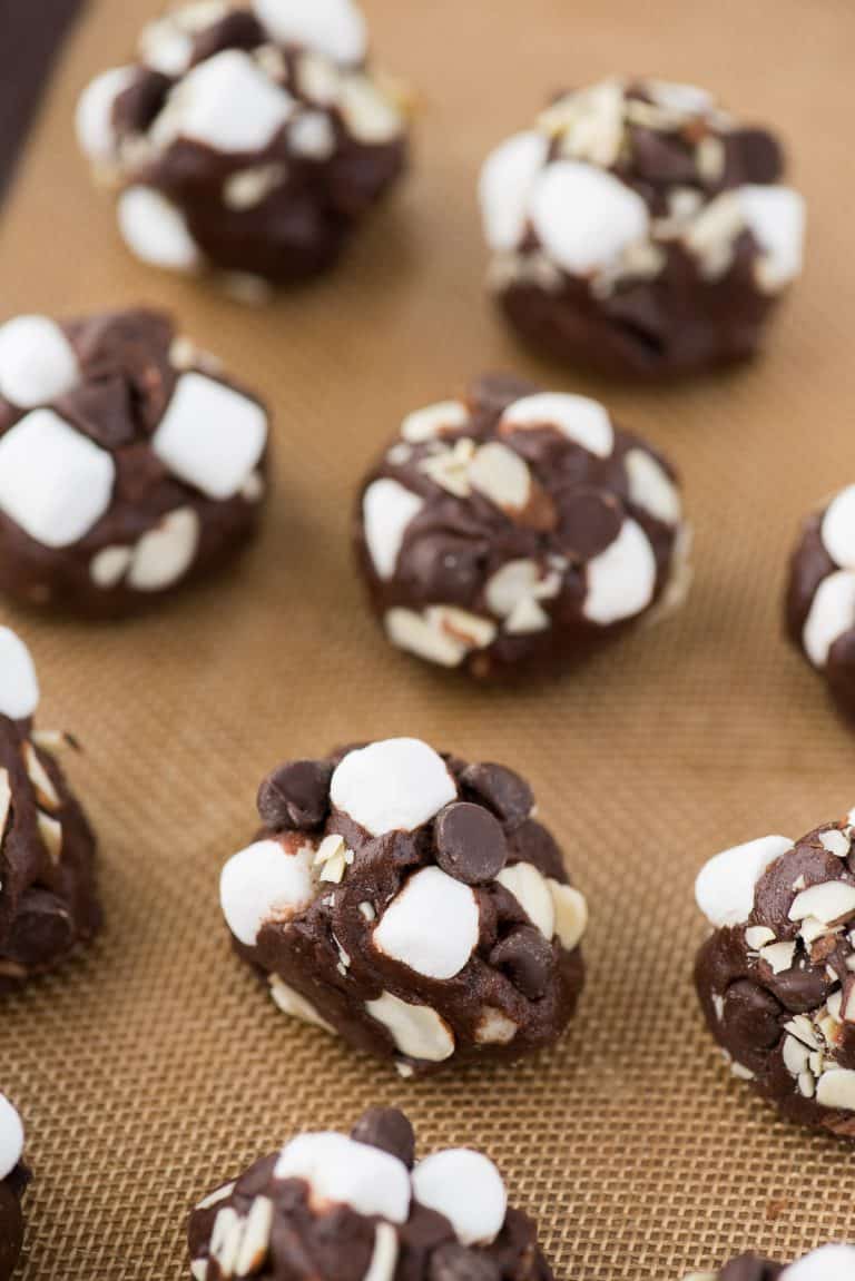 Rocky Road Cookies - chocolate cookies with nuts and marshmallows!