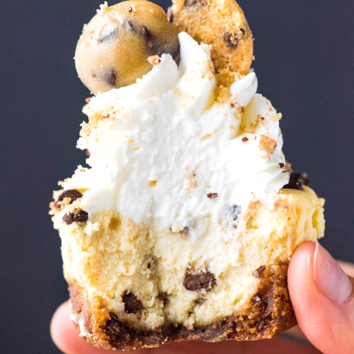 Mini Chocolate Chip Cookie Dough Cheesecakes