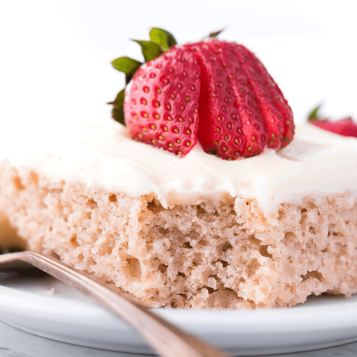 Strawberry Cake | made with real strawberries in 9x13 inch pan