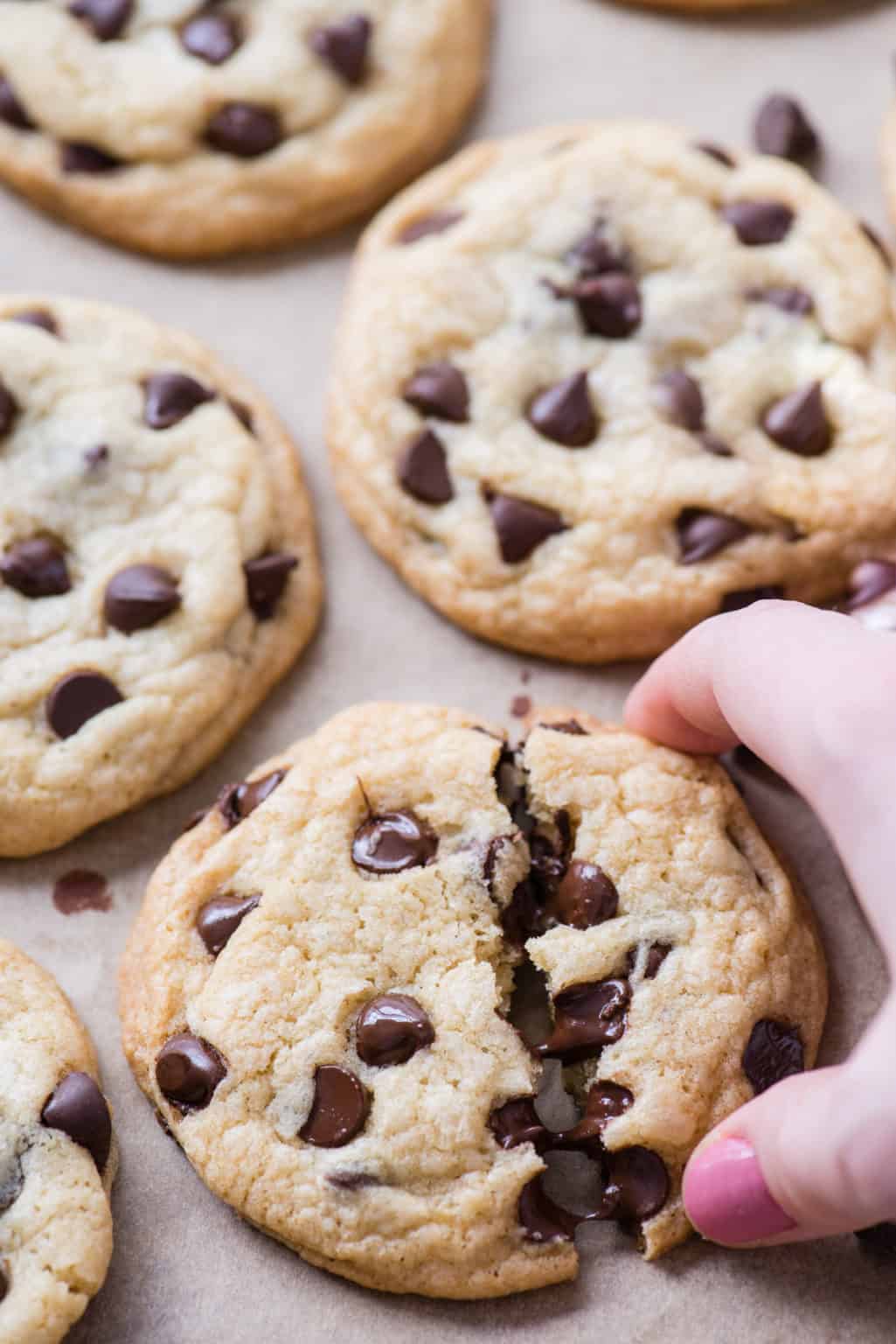 Chocolate Chip Cookies - easy and no chill chocolate chip cookie recipe!