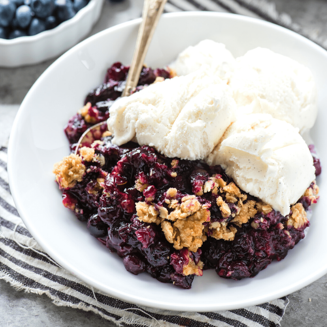 Blueberry Crisp - 9 ingredients, the best fruit crisp with ALL the tips!