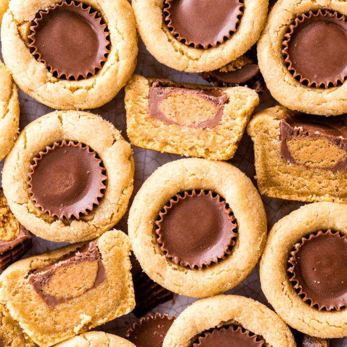 Reese's Cup Cookies - peanut butter cookies with Reese's cups!