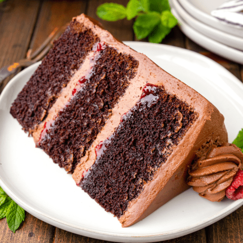 Homemade Chocolate Raspberry Cake | The First Year