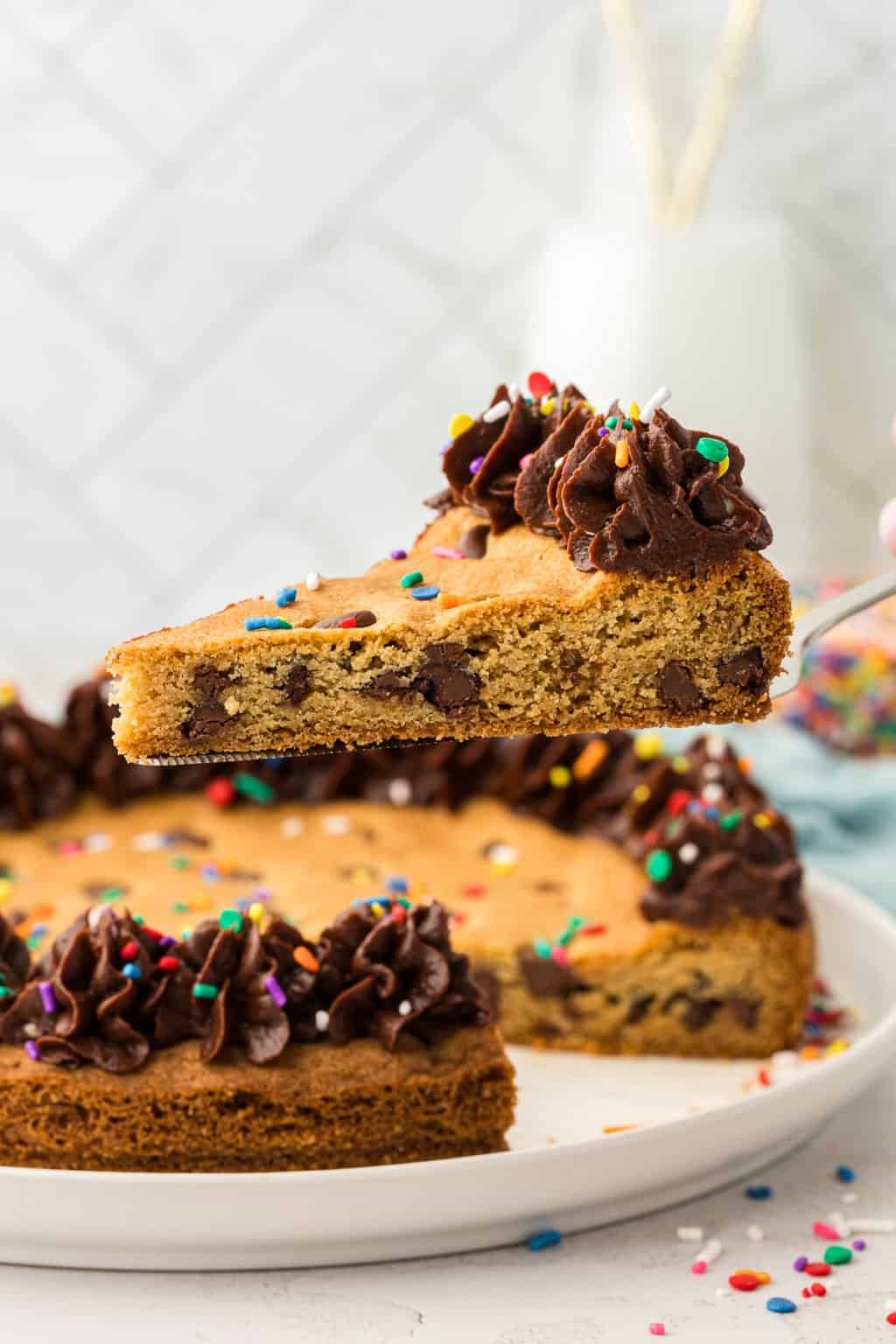 Homemade Cookie Cake (Chocolate Chip Cookie Cake) - The First Year