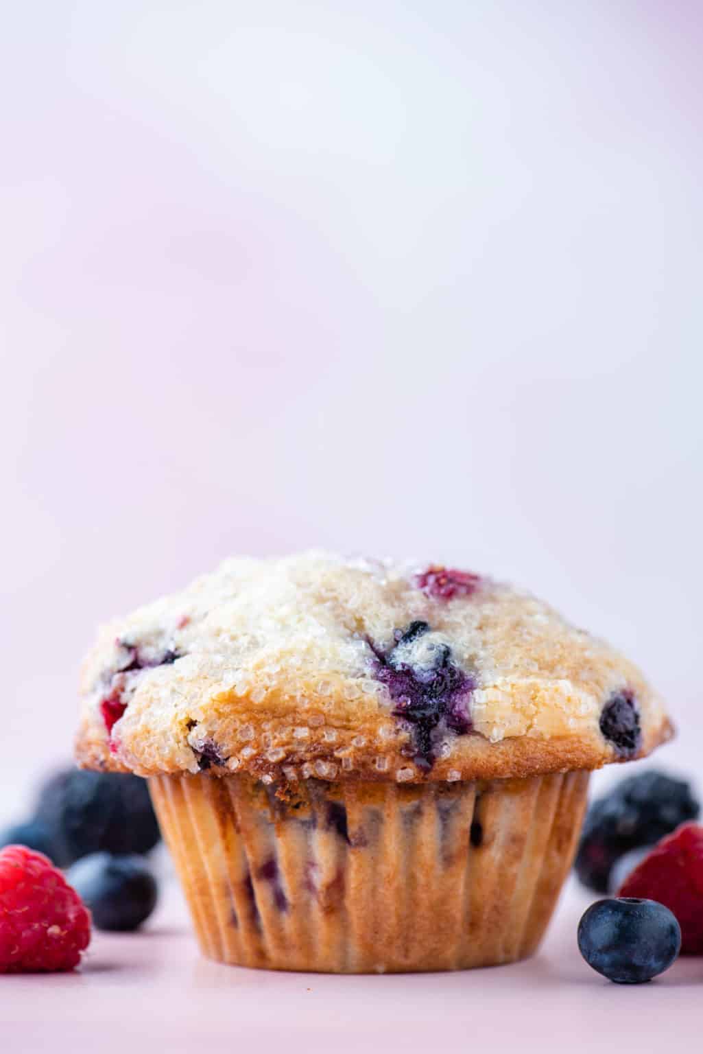 Triple Berry Cheesecake Muffins - The First Year