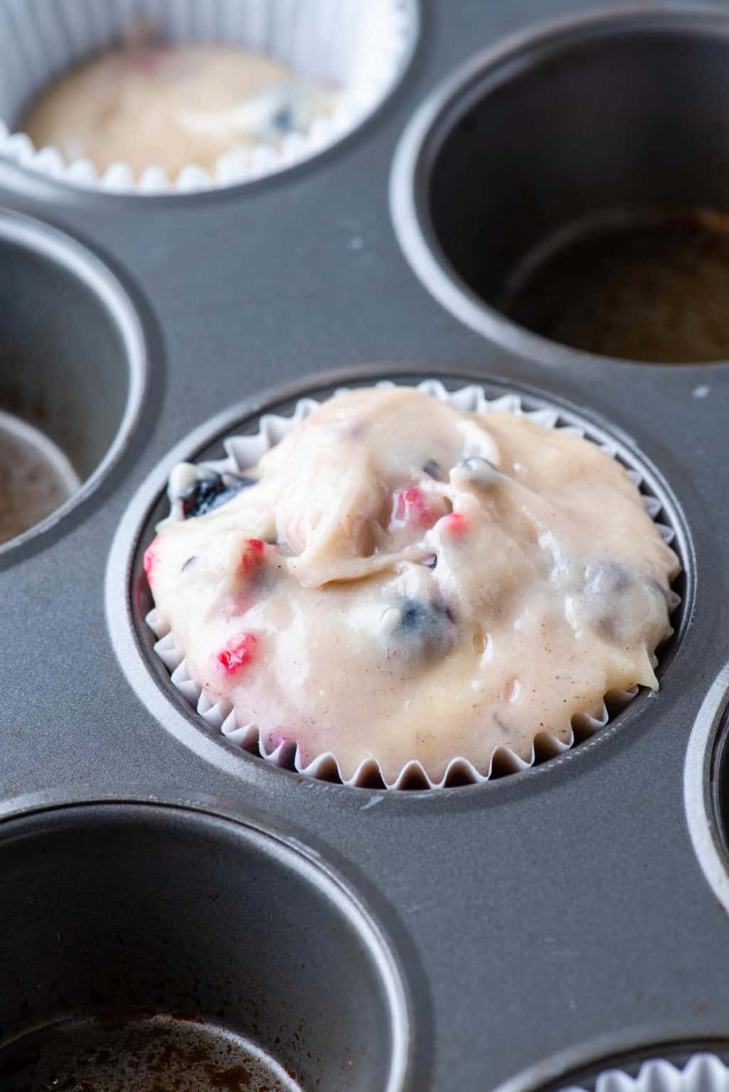 Triple Berry Cheesecake Muffins - The First Year